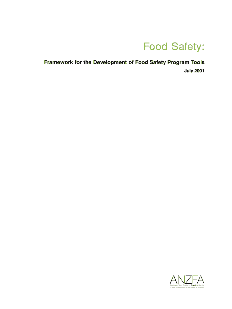 Fillable Online Food Safety: Framework for the Development of Food ...
