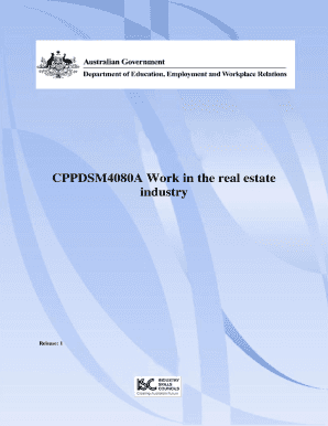 Fillable Online CPPDSM4080A Work in the real estate Fax Email Print - pdfFiller