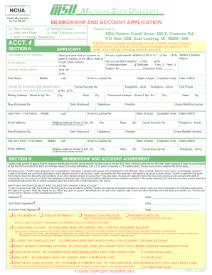 Fillable Online msufcu ACCT. # - MSU Federal Credit Union - msufcu Fax ...