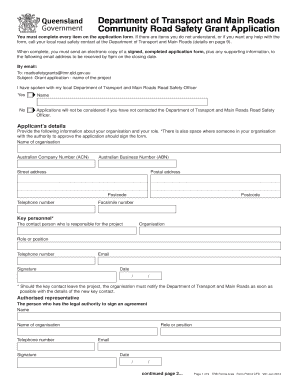 Fillable Online support transport qld gov Department of Transport and ...