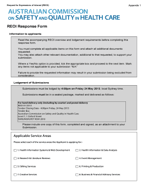 Fillable Online REOI Response Form - Australian Commission on Safety ...