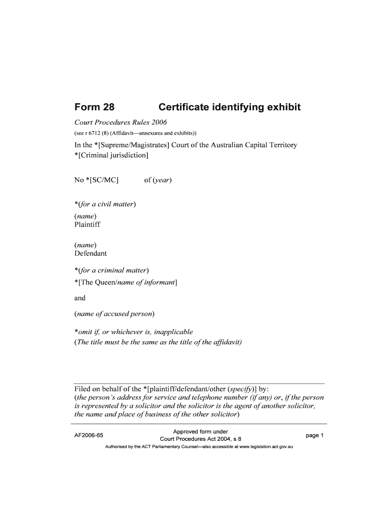Fillable Online Certificate identifying exhibit Fax Email Print - pdfFiller