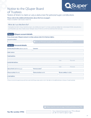 Fillable Online Notice to the QSuper Board of Trustees form Fax Email ...