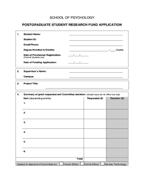 Fillable Online massey ac Postgraduate research funds application form ...