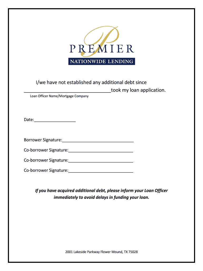 Fillable Online Additional Debt Disclosure Form Fax Email Print - pdfFiller