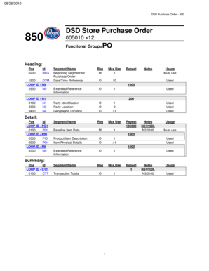 Fillable Online DSD Store Purchase Order Fax Email Print - pdfFiller