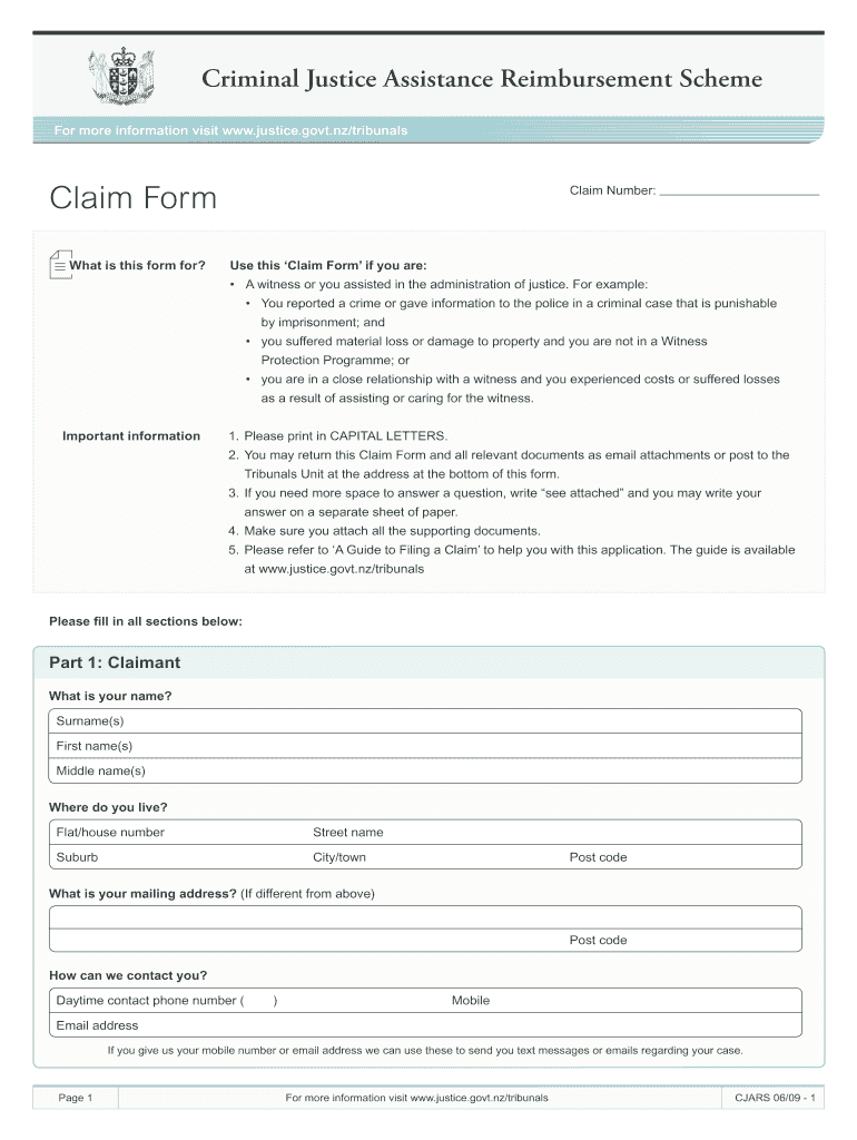 Fillable Online Claim Form Fax Email Print - pdfFiller