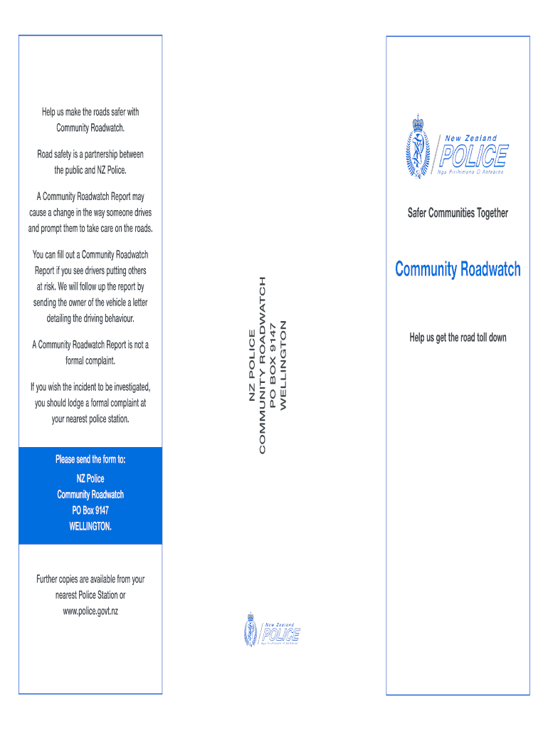 Community Roadwatch Report: Fill out & sign online | DocHub