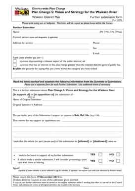 Fillable Online Further submission form Tamahere - Waikato District Council Fax Email Print ...