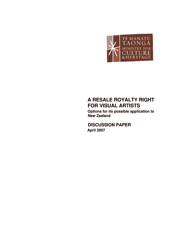 Fillable Online A RESALE ROYALTY RIGHT Fax Email Print - pdfFiller