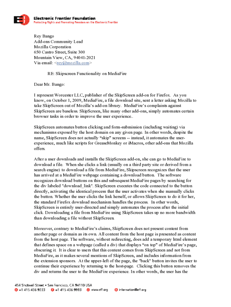 Rey Bango Add-ons Community Lead Mozilla Corporation 650: Fill out ...