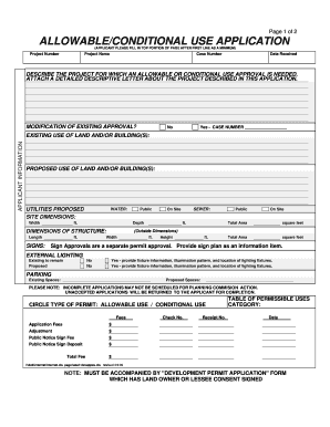 Fillable Online juneau ALLOWABLE/CONDITIONAL USE APPLICATION Fax Email ...