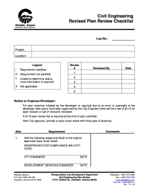Fillable Online chandleraz Civil Engineering Revised Plan Review ...