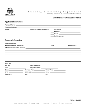 Fillable Online ci chula-vista ca ZONING LETTER REQUEST FORM Applicant ...