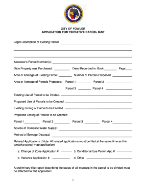 Fillable Online fowlercity CITY OF FOWLER APPLICATION FOR TENTATIVE ...