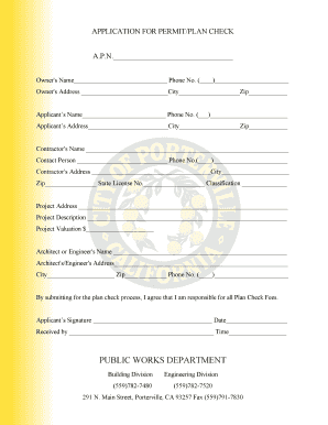 Fillable Online Permit Plan check application Fax Email Print - pdfFiller