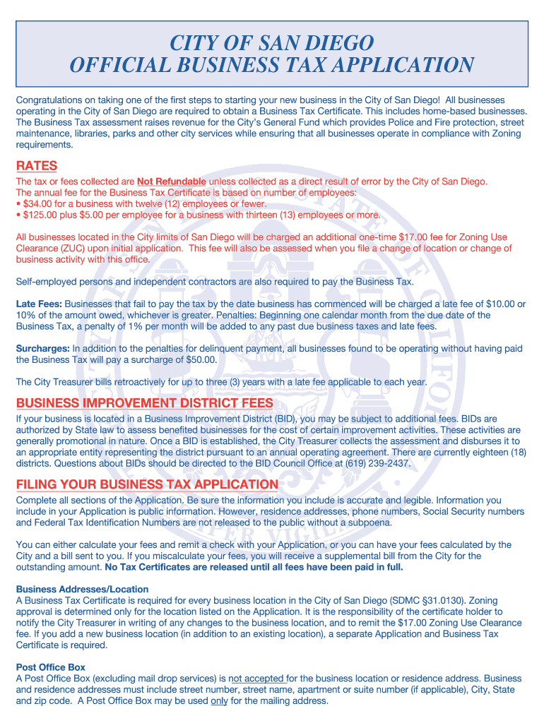 Official Business Tax Application: Fill out & sign online | DocHub