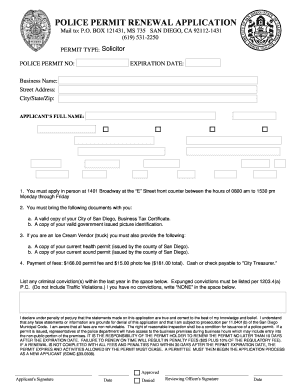 Fillable Online sandiego PERMIT TYPE Solicitor - sandiego Fax Email ...