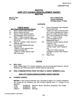 Fillable Online cityofwatsonville JOINT CITY COUNCILREDEVELOPMENT AGENCY - cityofwatsonville Fax ...