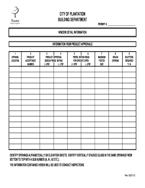 Fillable Online plantation Window & Door Product Approval Review Form ...