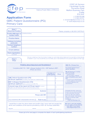 Fillable Online GMC Patient Questionnaire (PQ) Fax Email Print - pdfFiller