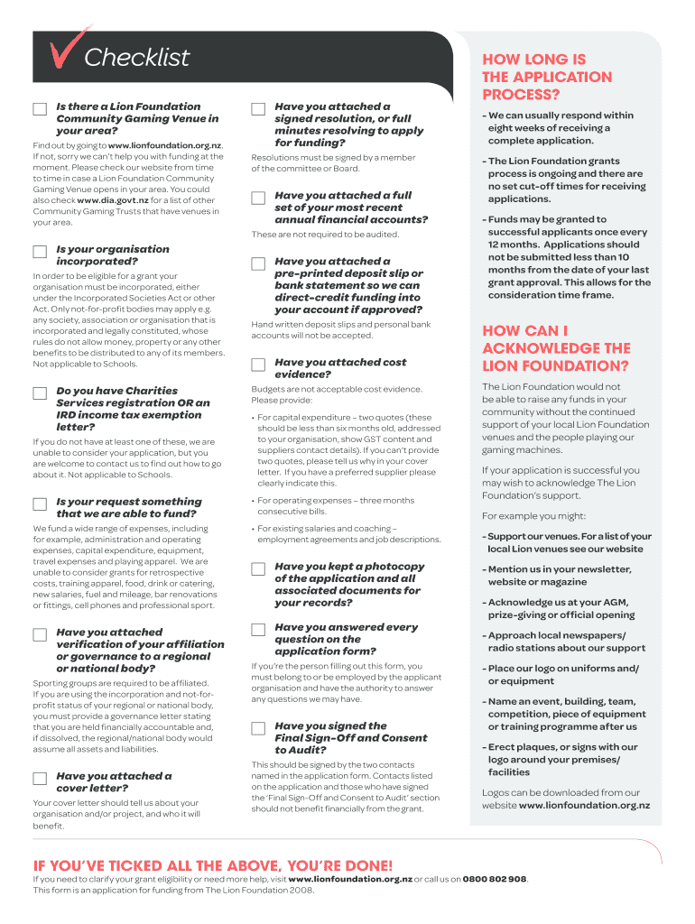 Fillable Online lionfoundation org Download - The Lion Foundation Fax ...