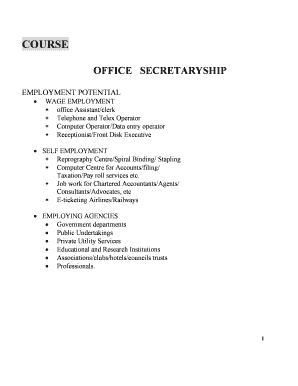 Fillable Online OFFICE SECRETARYSHIP Fax Email Print - pdfFiller
