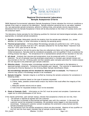 Fillable Online SARA Regional Environmental Laboratory Sample ...