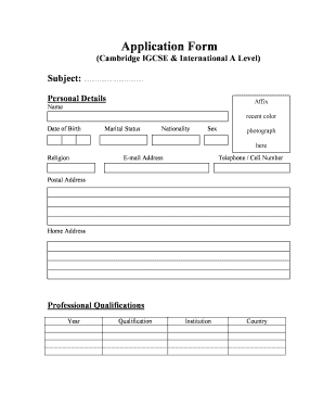 Fillable Online amity Application Form - Amity University - amity Fax Email Print - pdfFiller