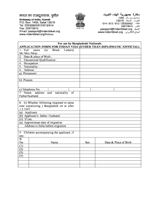 Fillable Online For use by Bangladeshi Nationals APPLICATION FORM FOR ...