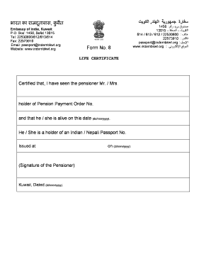Fillable Online LIFE CERTIFICATE Fax Email Print - pdfFiller