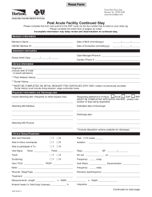 Fillable Online Post-Acute Facility Continued Stay Request Form Fax ...