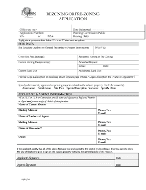 Fillable Online REZONING OR PRE-ZONING APPLICATION - Daphne Fax Email ...