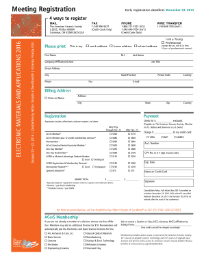Fillable Online ceramics Meeting Registration Early registration ...