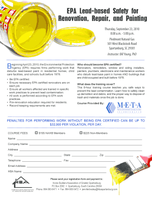 Fillable Online EPA Lead-based Safety for Renovation Repair and ...