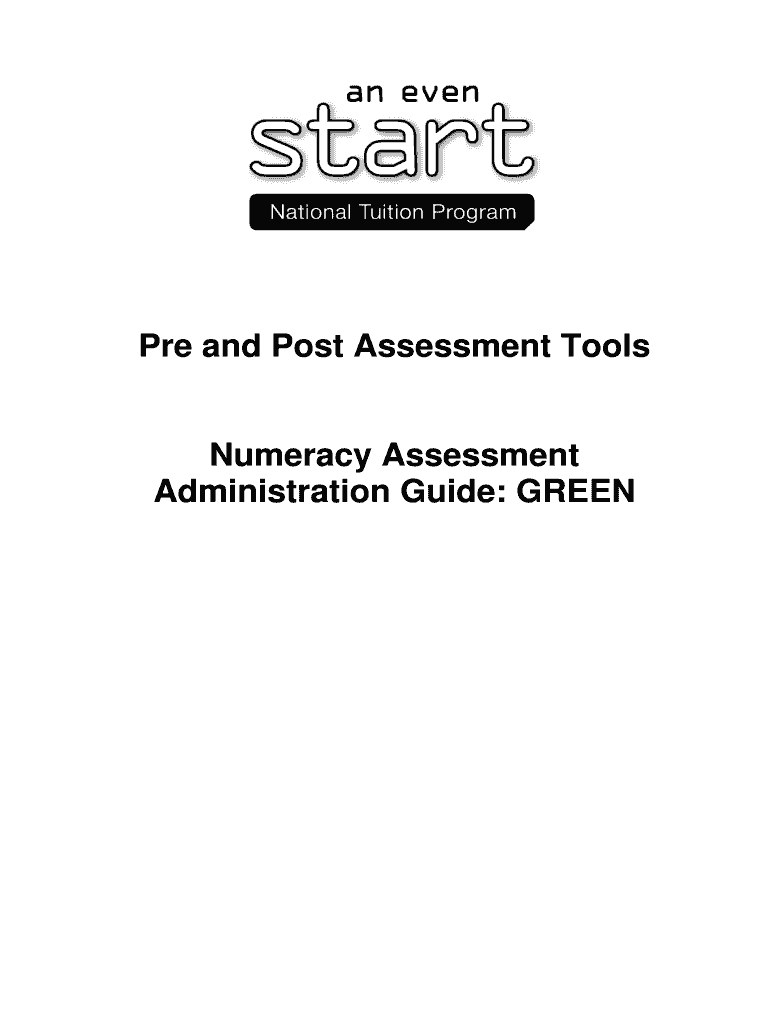 Fillable Online Pre and Post Assessment Tools Numeracy Assessment Fax ...