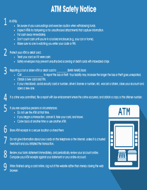 Fillable Online ibat ATM Safety Notice - IBAT Fax Email Print - pdfFiller