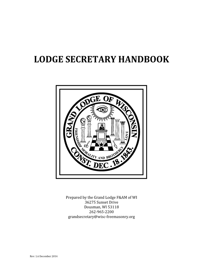 Fillable Online wisc-freemasonry LODGE SECRETARY HANDBOOK - wisc ...