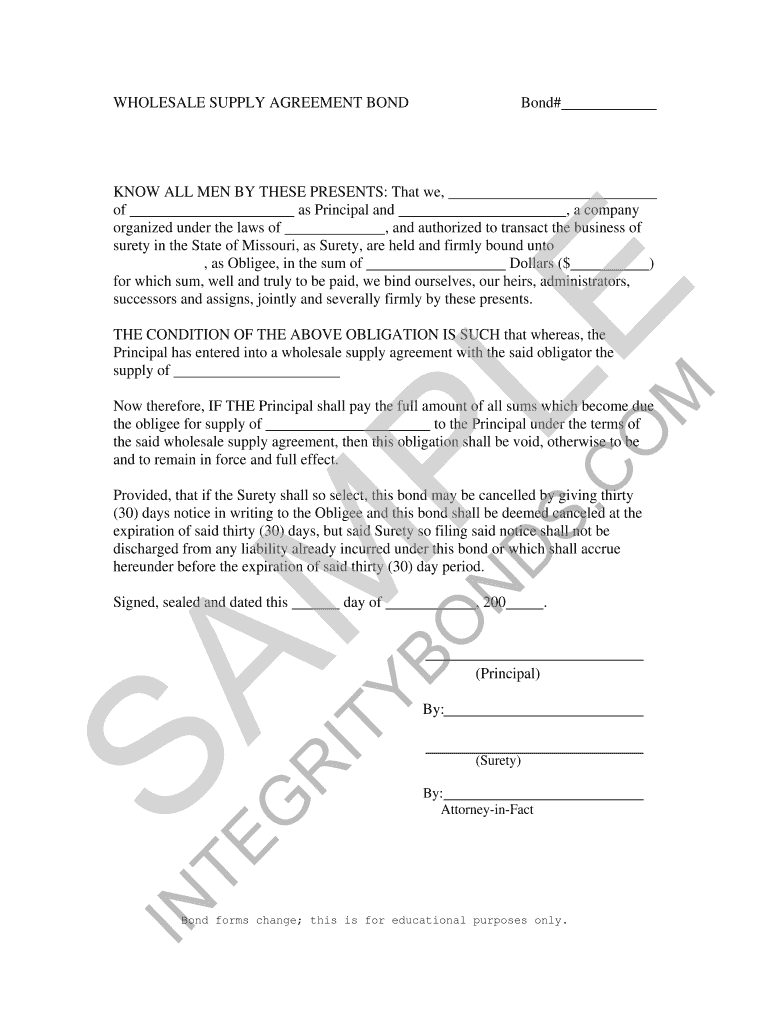 Fillable Online INTEGRITY SURETY BOND APPLICATION Fax Email Print ...