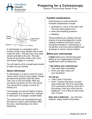 Fillable Online Colonoscopy Preparing for Sodium Picosulfate Bowel Prep ...