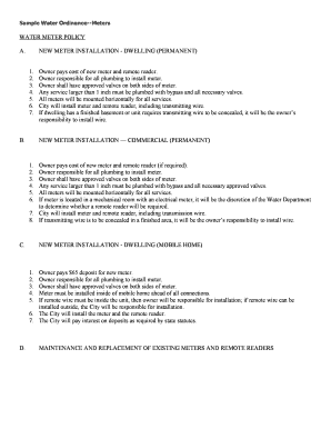 Fillable Online Sample Water Ordinance--Meters - MRWAcom Fax Email ...