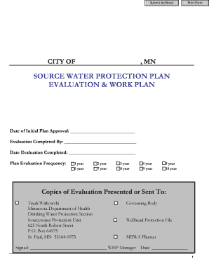Fillable Online SOURCE WATER PROTECTION PLAN EVALUATION WORK PLAN ...