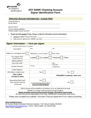 Fillable Online girlscoutsww Steps to Updating a Key Bank Account ...