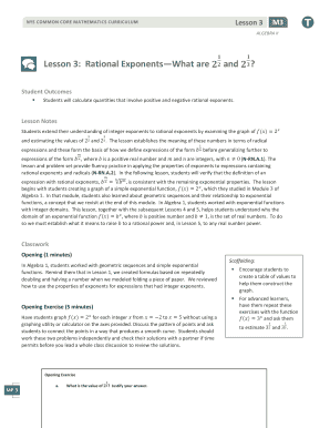 Fillable Online Lesson 3: Rational ExponentsWhat are and Fax Email ...