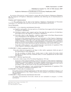 Fillable Online Explosive Substances (Classification of Fireworks ...