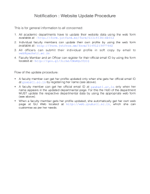 Fillable Online Notification : Website Update Procedure Fax Email Print ...