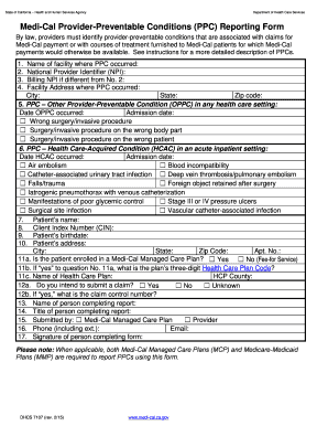 Fillable Online PPC Reporting Form - Medi-Cal - CAgov Fax Email Print ...