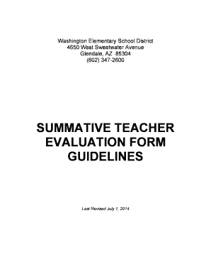 Fillable Online SUMMATIVE TEACHER EVALUATION FORM GUIDELINES Fax Email ...