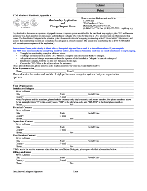 Fillable Online cug Membership Application and Change Request Form Fax ...