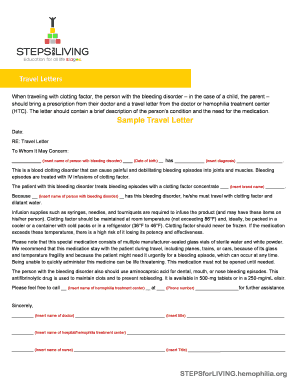 Fillable Online Travel Letters Sample Travel Letter - Steps for Living ...